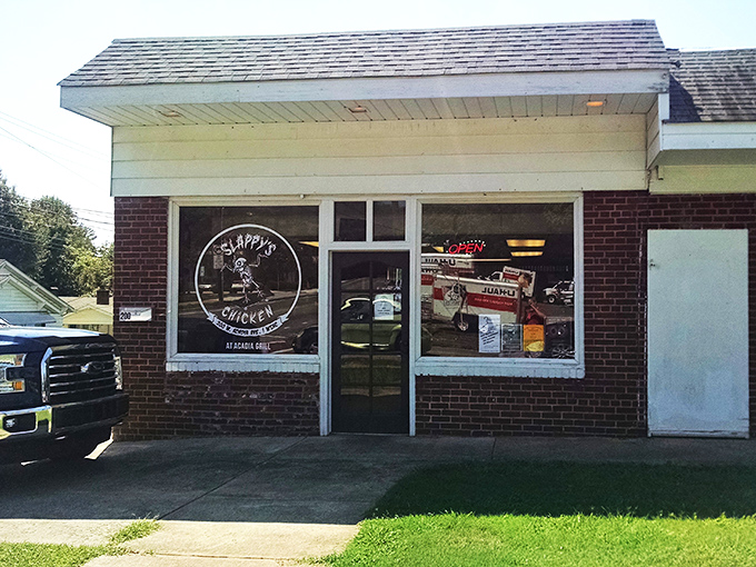 The unassuming exterior of Slappy's Chicken might fool you, but culinary miracles happen behind that modest brick façade. 