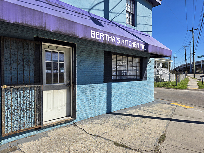 The unmistakable turquoise beacon of Bertha's Kitchen stands proudly on Meeting Street, promising soul food salvation to those wise enough to stop. 