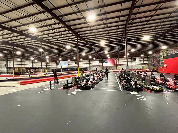 Ready for liftoff! The starting grid at K1 Speed Bessemer looks like NASA mission control for adrenaline junkies with wheels instead of rockets.