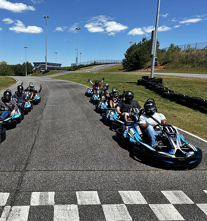 A motorsports paradise nestled in North Georgia's rolling hills. From above, it's like someone supersized your childhood Hot Wheels track dreams.