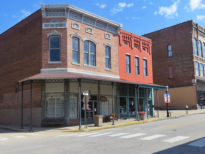 Main Street magic! Van Buren's historic downtown looks like a movie set, but these brick beauties are the real deal—no Hollywood fakery required.