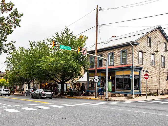 Main Street Lititz in autumn – where historic charm meets small-town perfection. Those trees aren't just showing off; they're setting the stage for your next favorite memory.