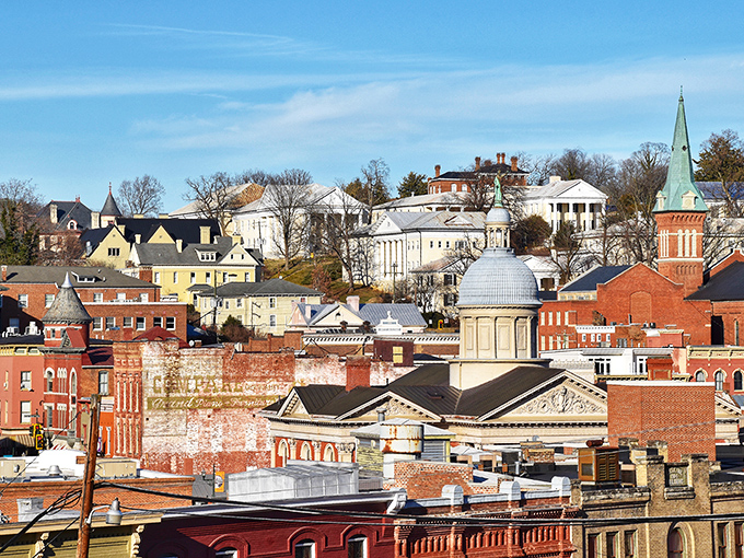 Staunton's aerial view is straight out of a Norman Rockwell painting, where red brick buildings house treasures waiting to be discovered around every corner.