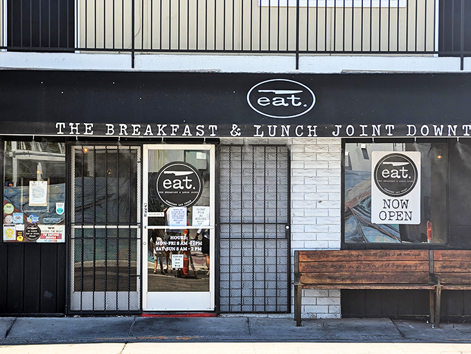 Downtown's best-kept secret hides behind this unassuming storefront. The wooden bench outside invites you to catch your breath before the flavor explosion within.