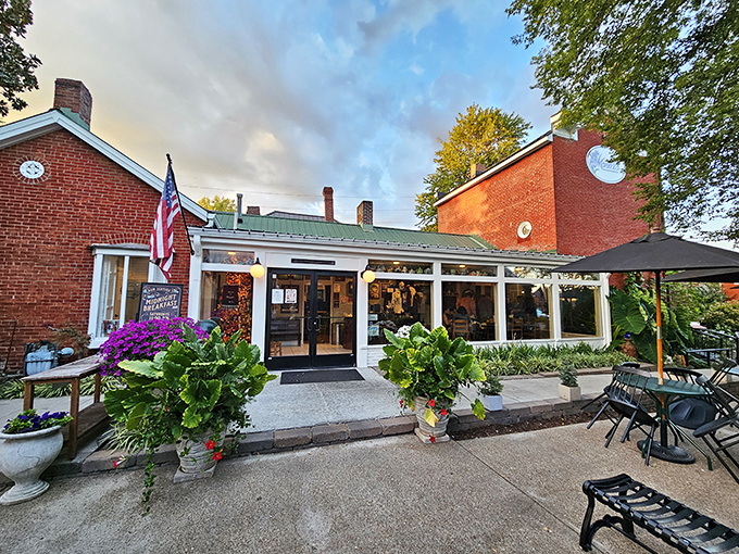 Americana perfected: A brick facade, welcoming porch, and vibrant flowers make Monell's exterior as inviting as your favorite aunt's house—but with better food.