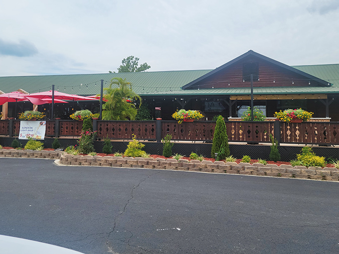 The rustic wooden exterior of Mi Viejo Carrollton welcomes you like an old friend, complete with a charming pergola entrance that practically whispers "come hungry."