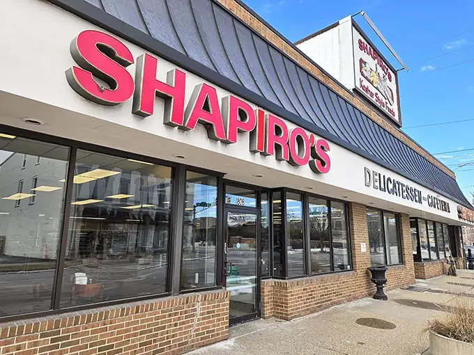 The iconic Shapiro's storefront stands as a beacon of deli excellence in Indianapolis, promising kosher-style treasures within those brick walls.