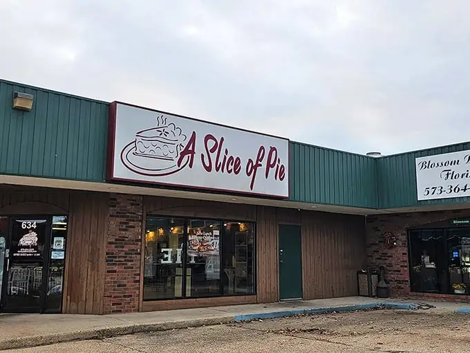 The unassuming exterior of A Slice of Pie stands like a dessert speakeasy, quietly promising treasures that make detours worthwhile.
