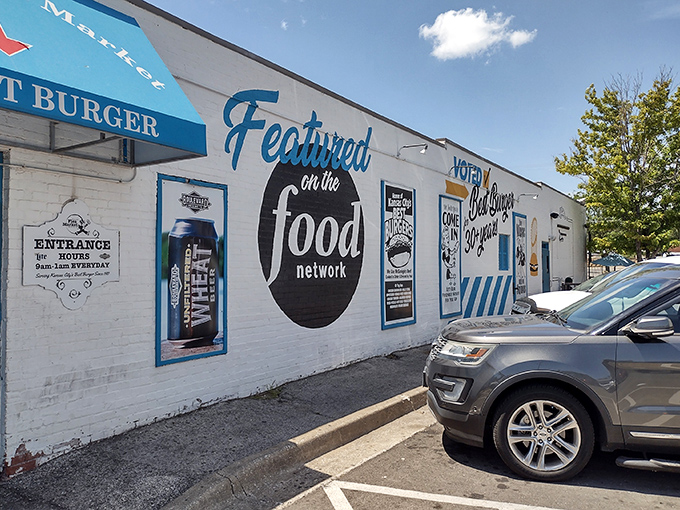 The humble white exterior with bold "Food Network" credentials is Kansas City's version of a treasure map – X marks the burger spot.