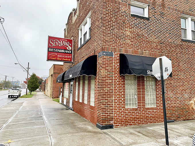 The brick facade of Slyman's stands like a temple to sandwich artistry, promising delicious revelations within its unassuming walls.