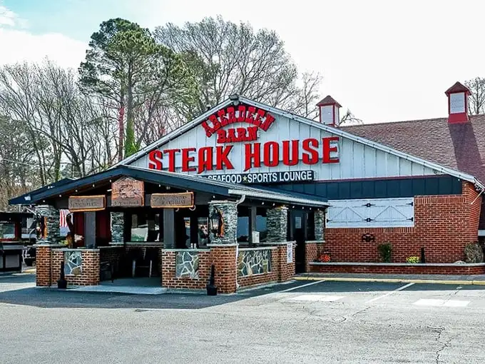 The iconic red lettering against weathered white siding isn't just signage—it's a beacon for carnivores that's been guiding hungry Virginians home since 1966.