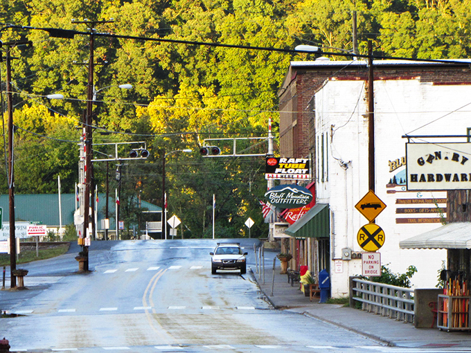 Downtown Hot Springs welcomes visitors with its charming storefronts and mountain backdrop—small town America at its most inviting.