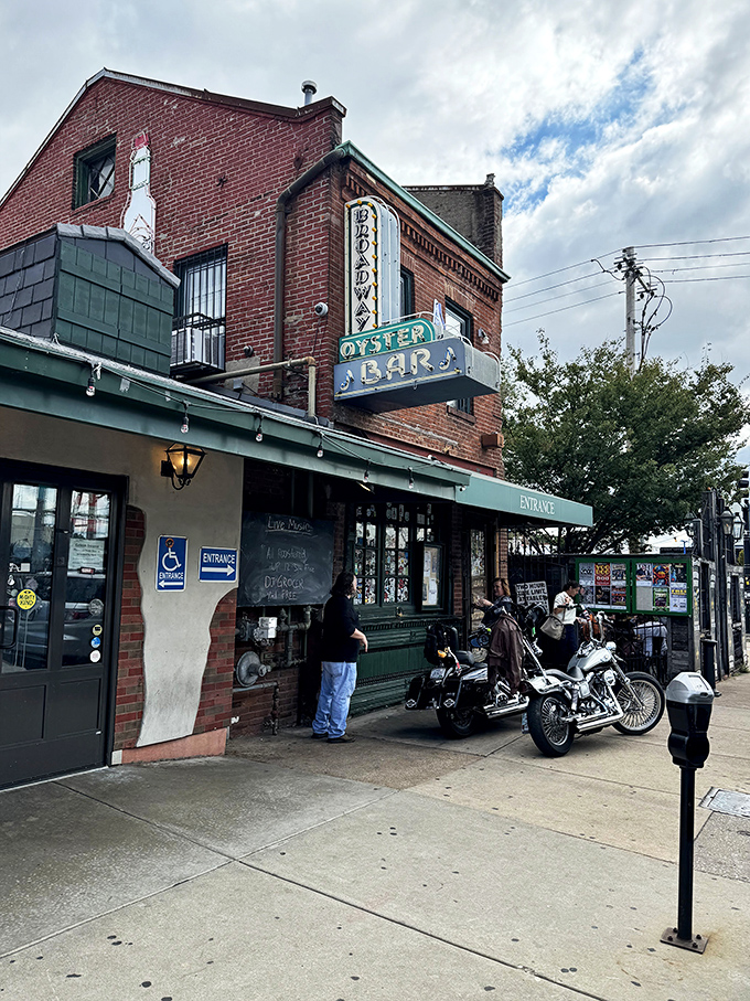 The neon dreams of New Orleans come alive at Broadway Oyster Bar, where this historic brick building has been serving up Cajun magic since 1978.
