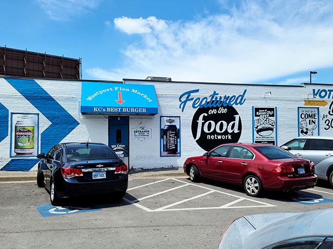 The humble white exterior with bold "Food Network" credentials is Kansas City's version of a treasure map – X marks the burger spot. 