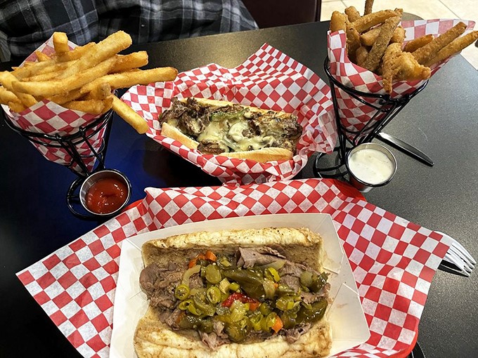 The ultimate tableside dilemma – which to devour first, the expertly crafted Italian beef or the gooey, indulgent Philly?