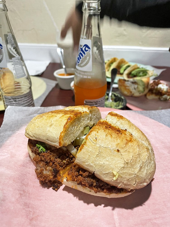 When a sandwich requires this much focus to eat, you know you're in for something special. This torta demands respect—and napkins.