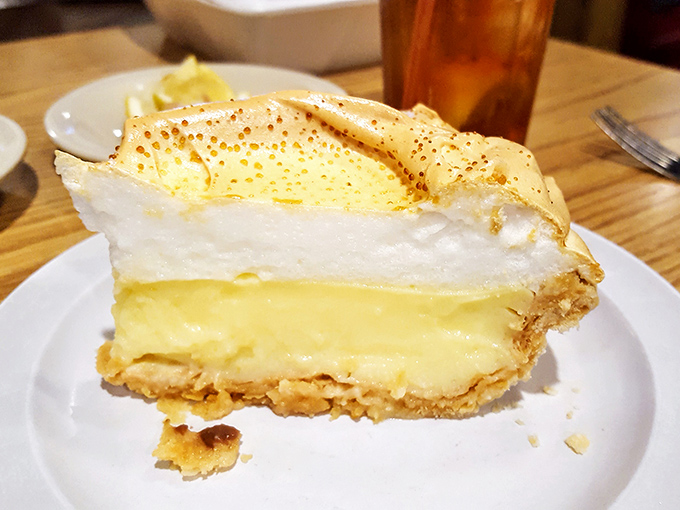 Meringue pie that defies gravity and good sense—a cloud of sweetness that would make your grandmother weep with joy.