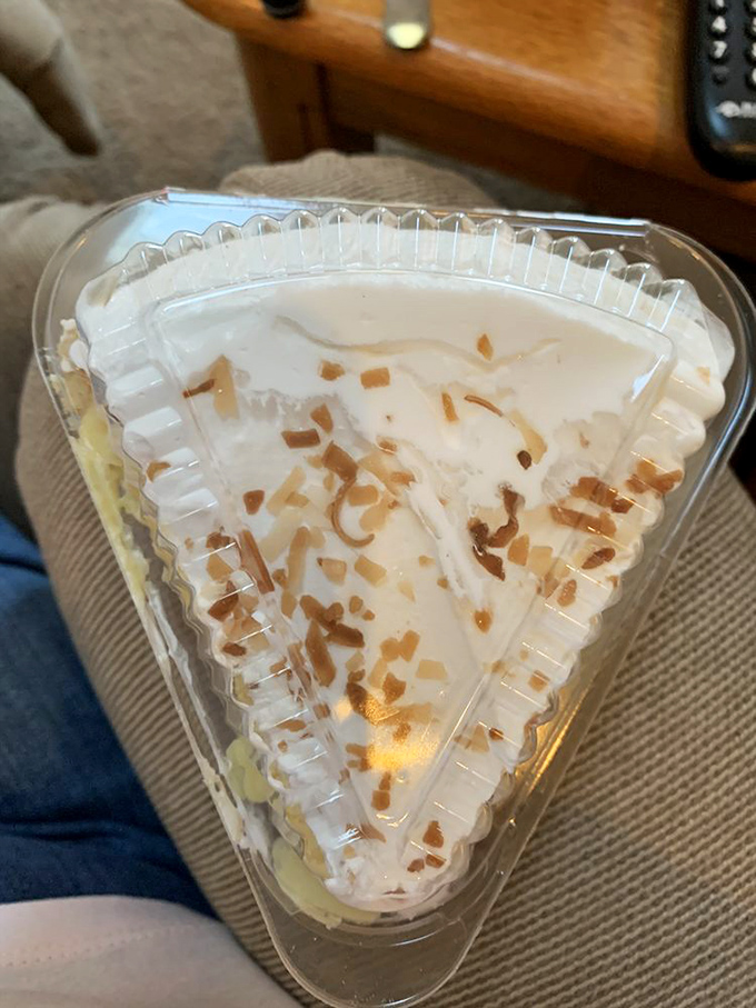 Coconut cream pie with a toasted sprinkle garnish—the kind grandmothers dream of making and the rest of us dream of eating.