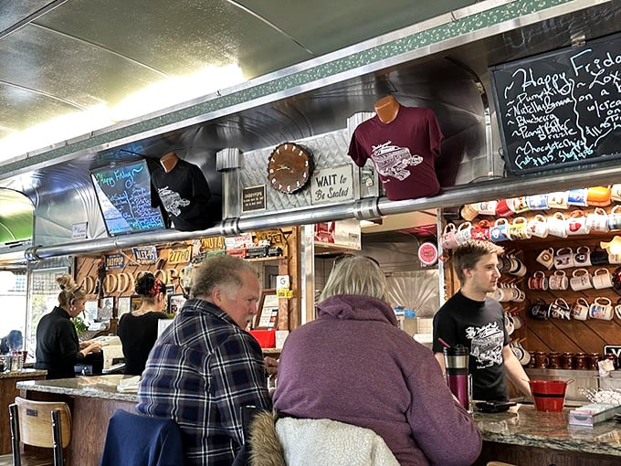 The heart of Daddypops—where strangers become regulars and regulars become family, one swivel stool at a time.
