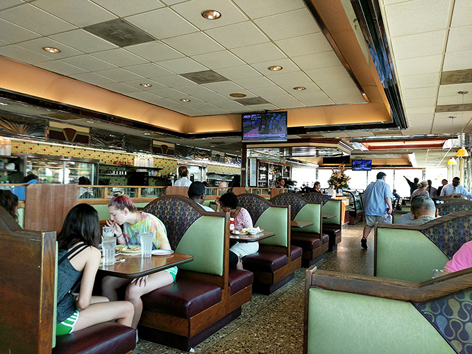 Metro 29's booths fill with a cross-section of Arlington life—families, couples, and solo diners all united in the pursuit of exceptional diner fare.