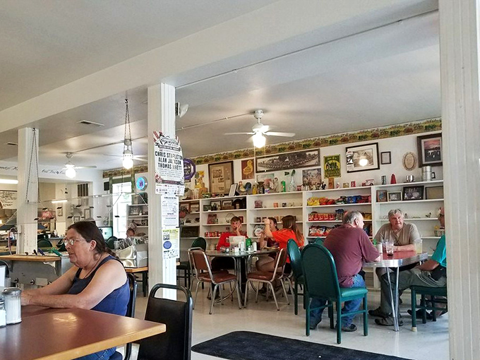 The regulars' section – where local news is exchanged, weather is analyzed, and the world's problems are occasionally solved over coffee.