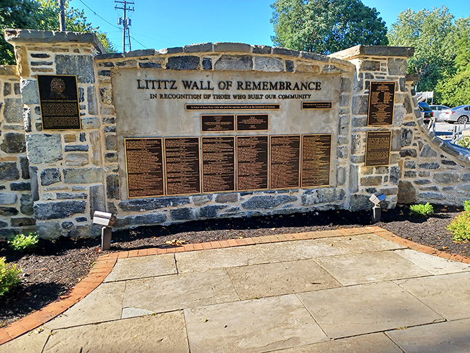 The Lititz Wall of Remembrance stands as a dignified tribute to those who served. Some towns talk about community pride; Lititz sets it in stone.