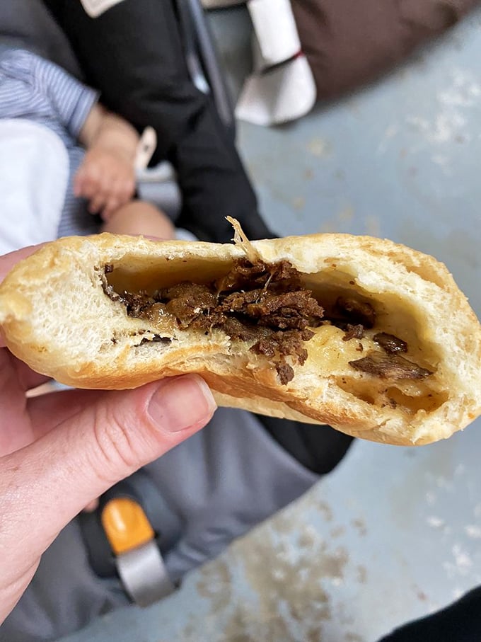 The Philly cheesesteak kolache – where East Coast street food meets Czech tradition in a handheld format that would make Rocky himself shed a tear.