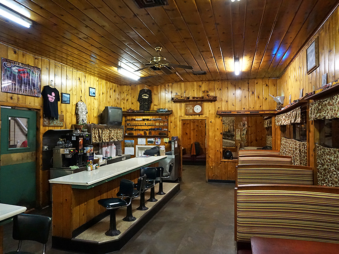 The counter view—where breakfast dreams come true and coffee cups are never empty for long.