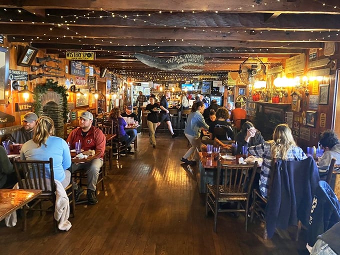 The packed dining room speaks volumes—these aren't just customers, they're pilgrims who've found their culinary promised land among the mountains.