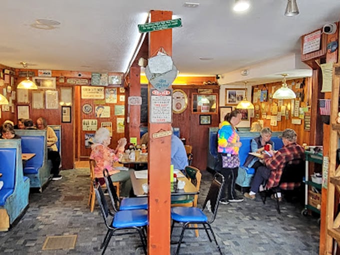 The dining room hums with the symphony of forks against plates and coffee cups being refilled – breakfast music at its finest.