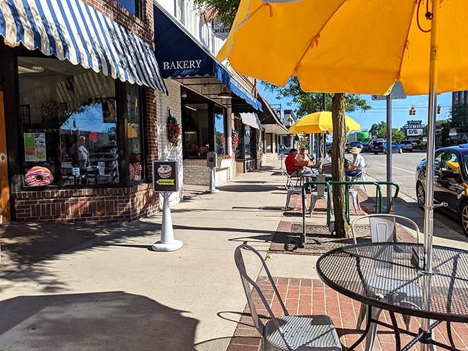 Small-town sidewalk dining where people-watching and pastry-eating form the perfect morning meditation. Clare's version of Parisian café culture.