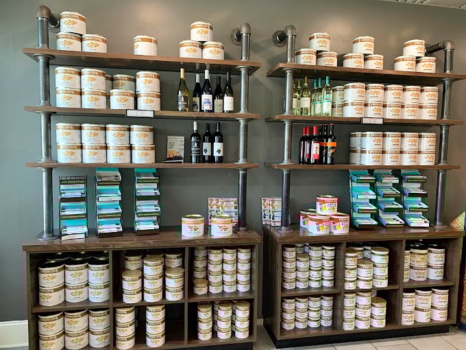 The Virginia Diner's famous peanut products, stacked like treasure. These aren't just souvenirs—they're edible memories you can take home.