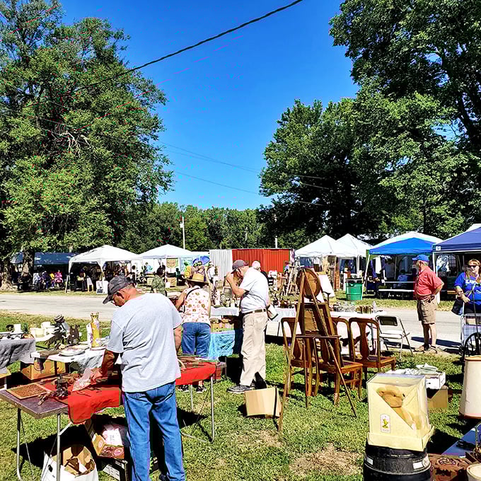 Under perfect blue skies, Sparks comes alive with the dance of commerce—tables laden with possibilities and shoppers moving with purpose.Add to Conversation