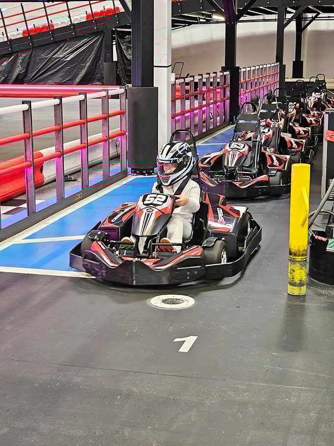 The starting grid—where friendships are temporarily suspended and promises of "I'll go easy on you" are immediately forgotten.