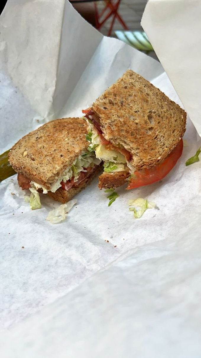 Simple pleasures done right—crisp lettuce, ripe tomato, and bacon on toasted bread. Sometimes the classics become classics for a reason.