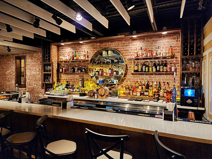 A bar that understands its mission: create cocktails worthy of the steaks they precede. The exposed brick adds just the right amount of urban charm.