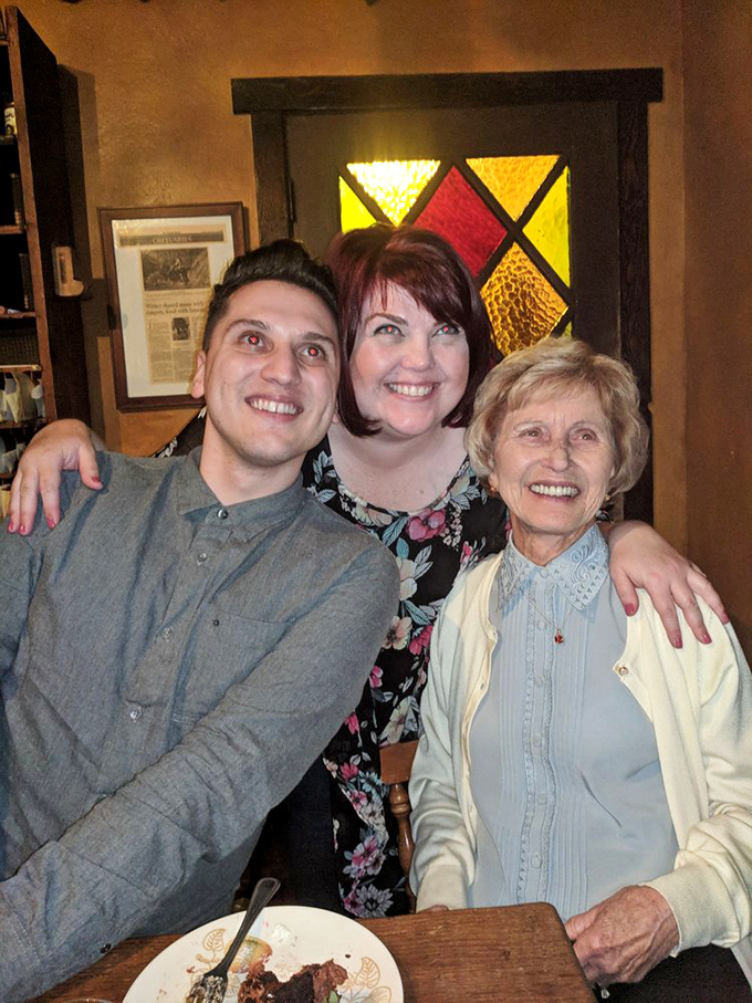 The Old Place brings people together—three generations smiling over empty plates tell the real story.