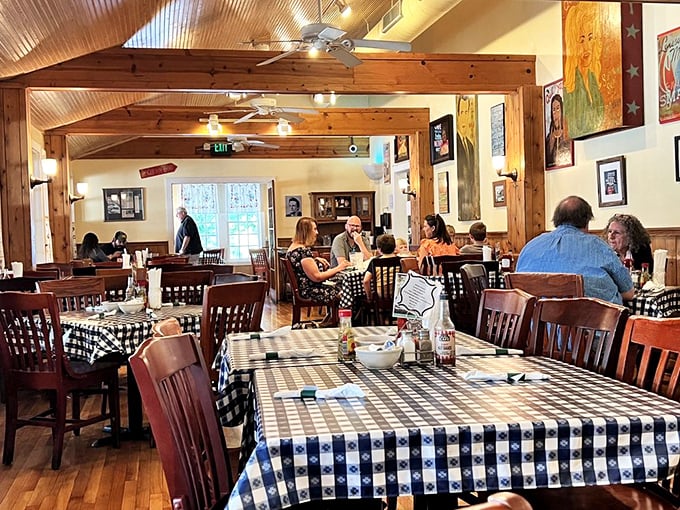 Exposed wooden beams, warm lighting, and tables full of happy diners—this isn't just a restaurant, it's Tennessee's communal dining room.
