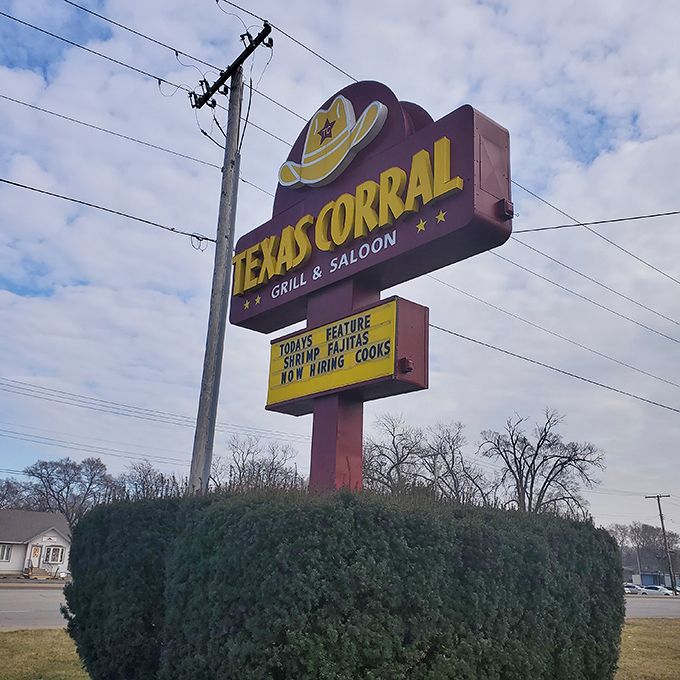 The roadside beacon that's guided hungry travelers for years—like a lighthouse, but for steak enthusiasts.