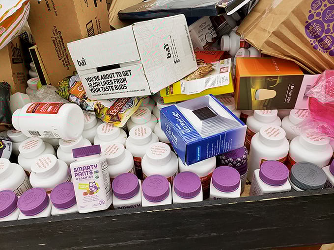 Vitamins and supplements stacked like a pharmacy had a going-out-of-business sale. Your wellness routine just got more affordable!