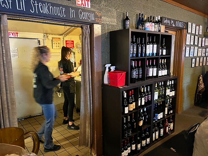 "Best Lil Steakhouse in Georgia" isn't just a claim on the wall—it's backed up by that impressive wine selection waiting to meet your perfect cut.