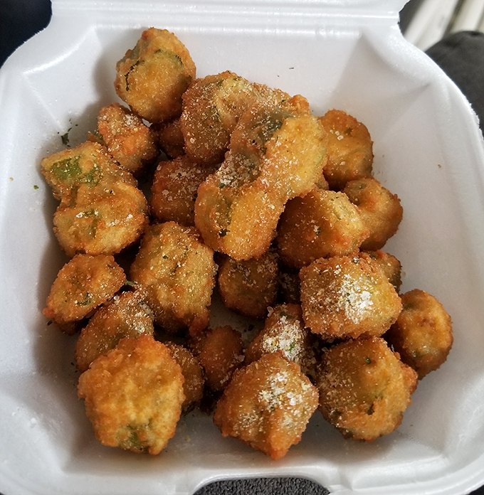 These aren't just fried okra—they're little Southern comforts disguised as vegetables, making you feel virtuous while you indulge.