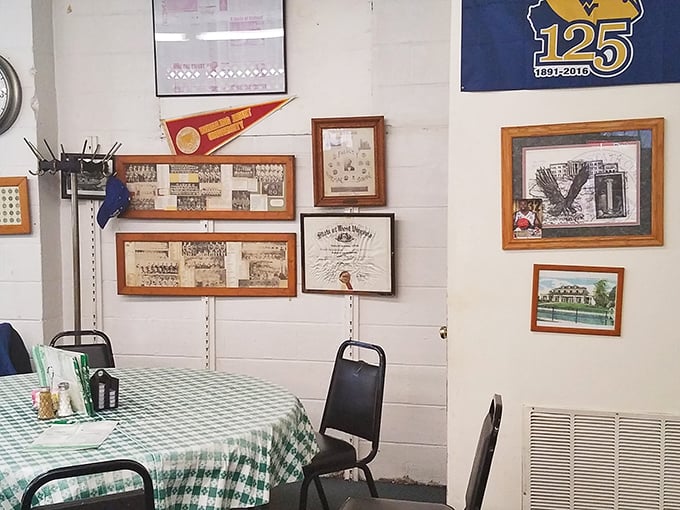 Wall decorations that tell Fairmont's story better than any history book, viewed best through steam rising from your coffee cup.