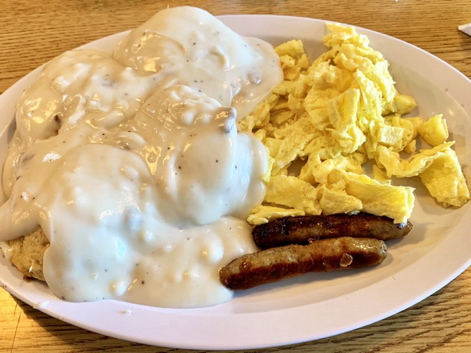 Biscuits and gravy – the comfort food equivalent of a warm hug from your favorite grandparent. This gravity-defying sauce blankets everything in happiness.