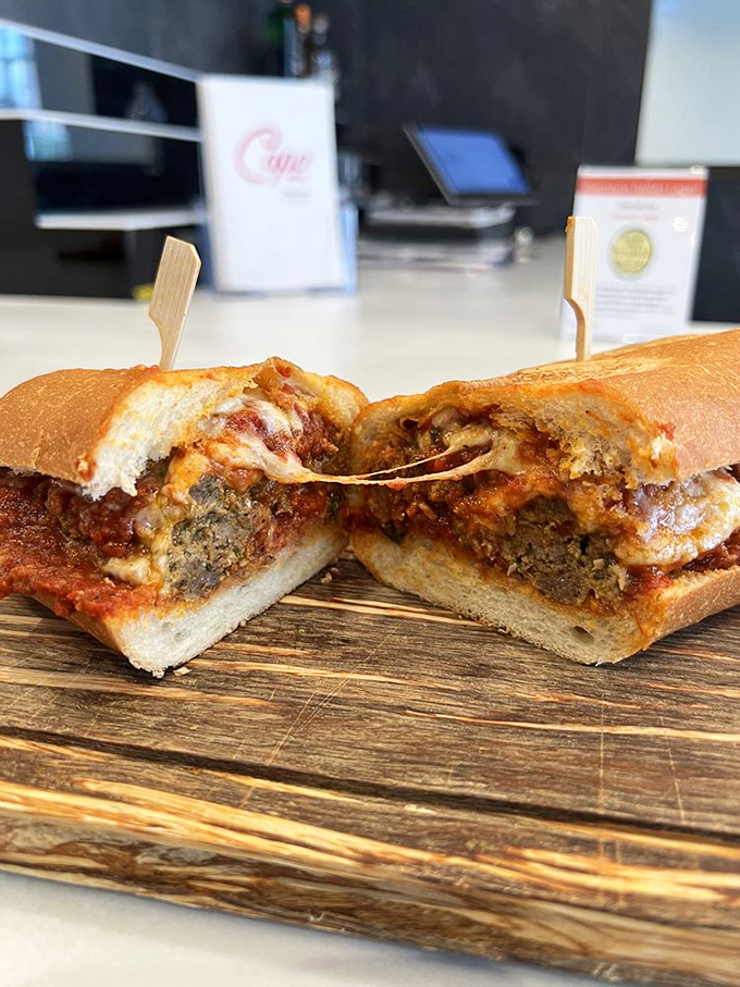 The meatball parm – where comfort food gets dressed up for a night out. That cheese pull deserves its own slow-motion sequence.