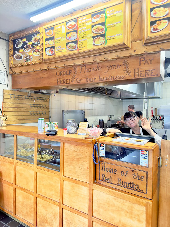 "Home of the Real Burrito" isn't just a slogan—it's a promise carved into wood by people who take their tortilla-wrapped treasures seriously.