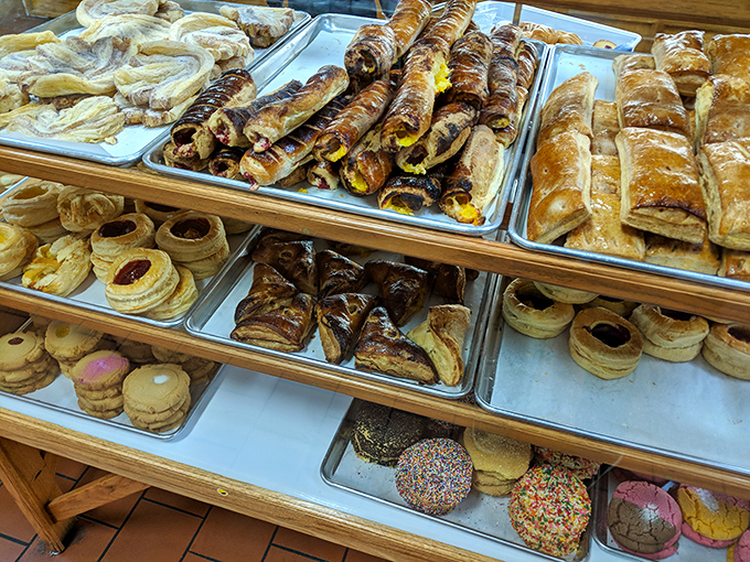 The pastry case at La Esperanza is like a museum where all the exhibits are edible – each tray a different masterpiece of flour, sugar, and tradition.
