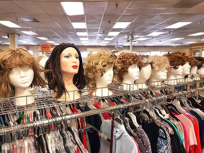 The wig section offers instant transformation without the commitment of actually changing your hair. Monday you, Friday you—same person, different look!
