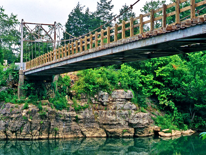 This bridge doesn't just span water—it connects modern visitors to the wild beauty that has defined the Ozarks for millennia.
