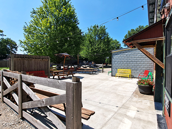 The patio offers a breath of fresh air between courses. In summer, it's where the tailgate party begins hours before dinner service.